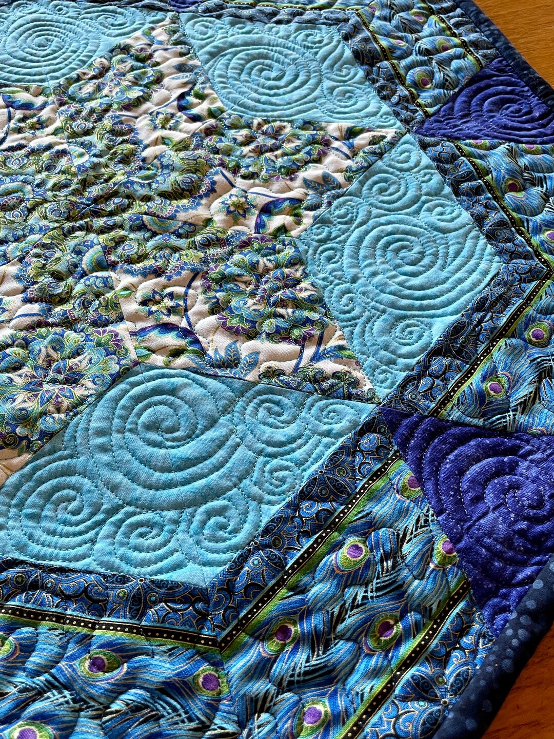 Hexagonal Table Topper - Cotton Table Gift - Peacock Design Table ...