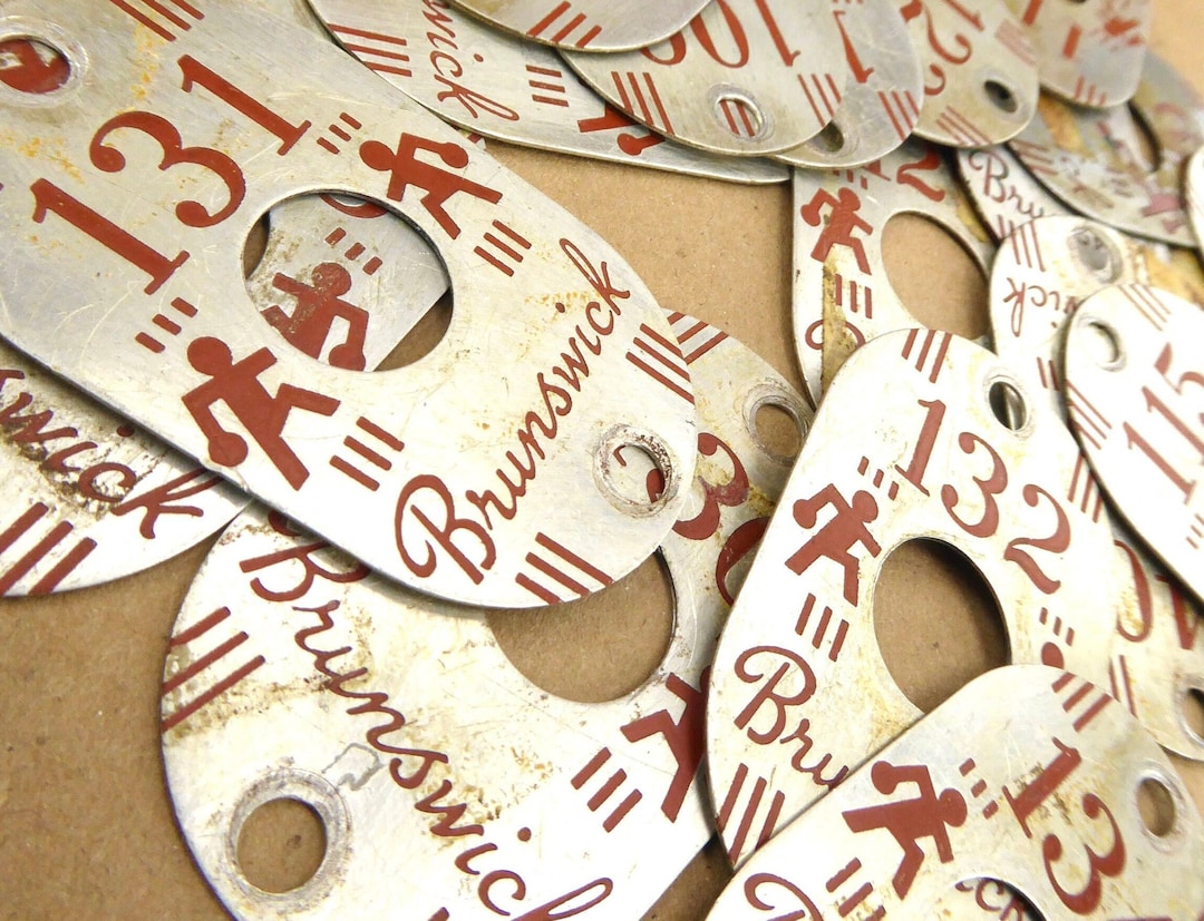 Vintage Brunswick Bowling Locker Number Labels Tags - Sequential Sets ...