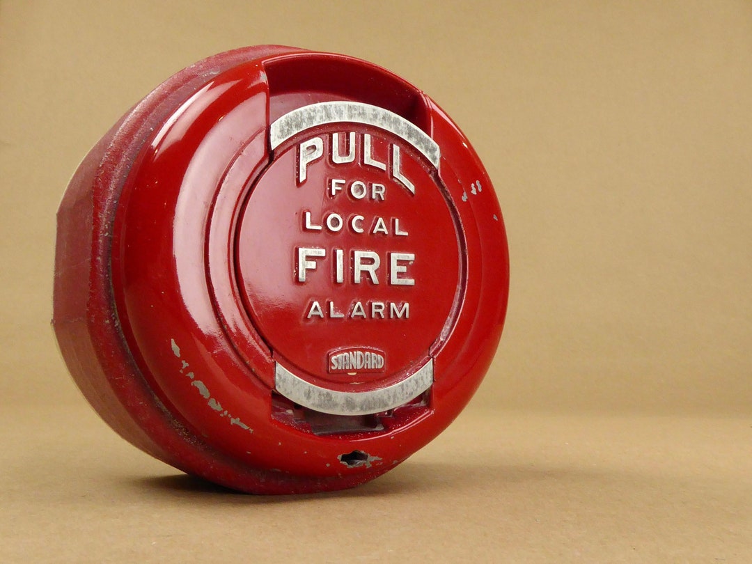 Vintage Fire Alarm Pull Station – Standard Electric Time Co, Red Metal ...