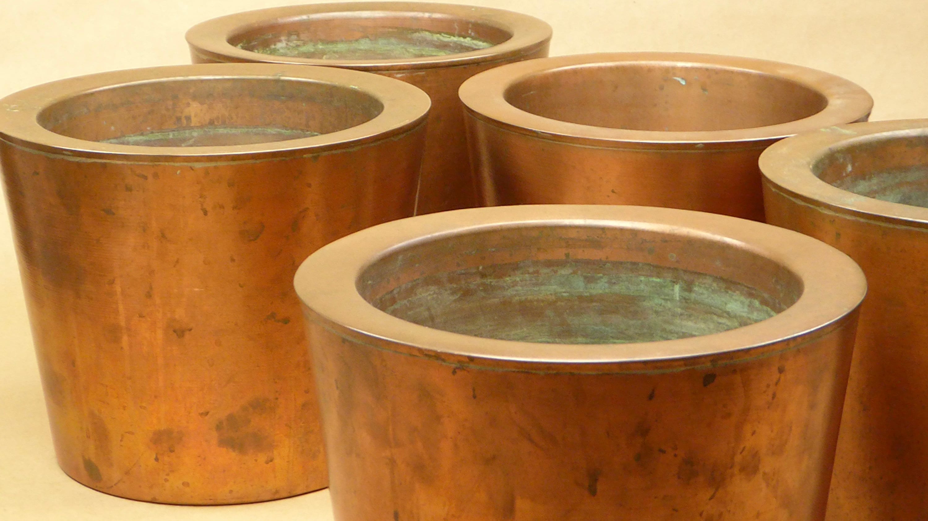 Smith & Hawken 12 Inch Round Copper Double Wall Pot Real Copper Patina ...