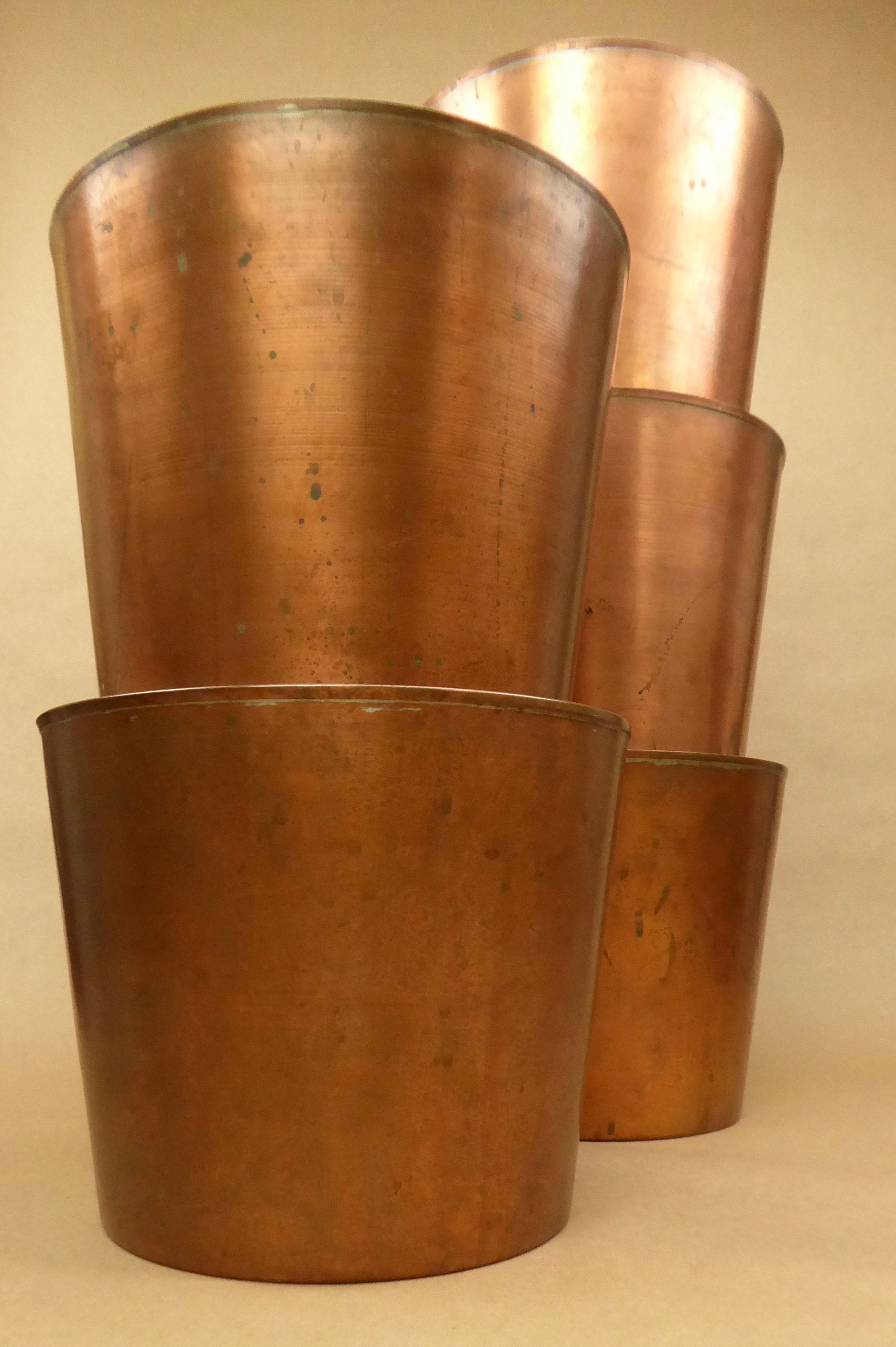 Smith & Hawken 12 Inch Round Copper Double Wall Pot Real Copper Patina ...