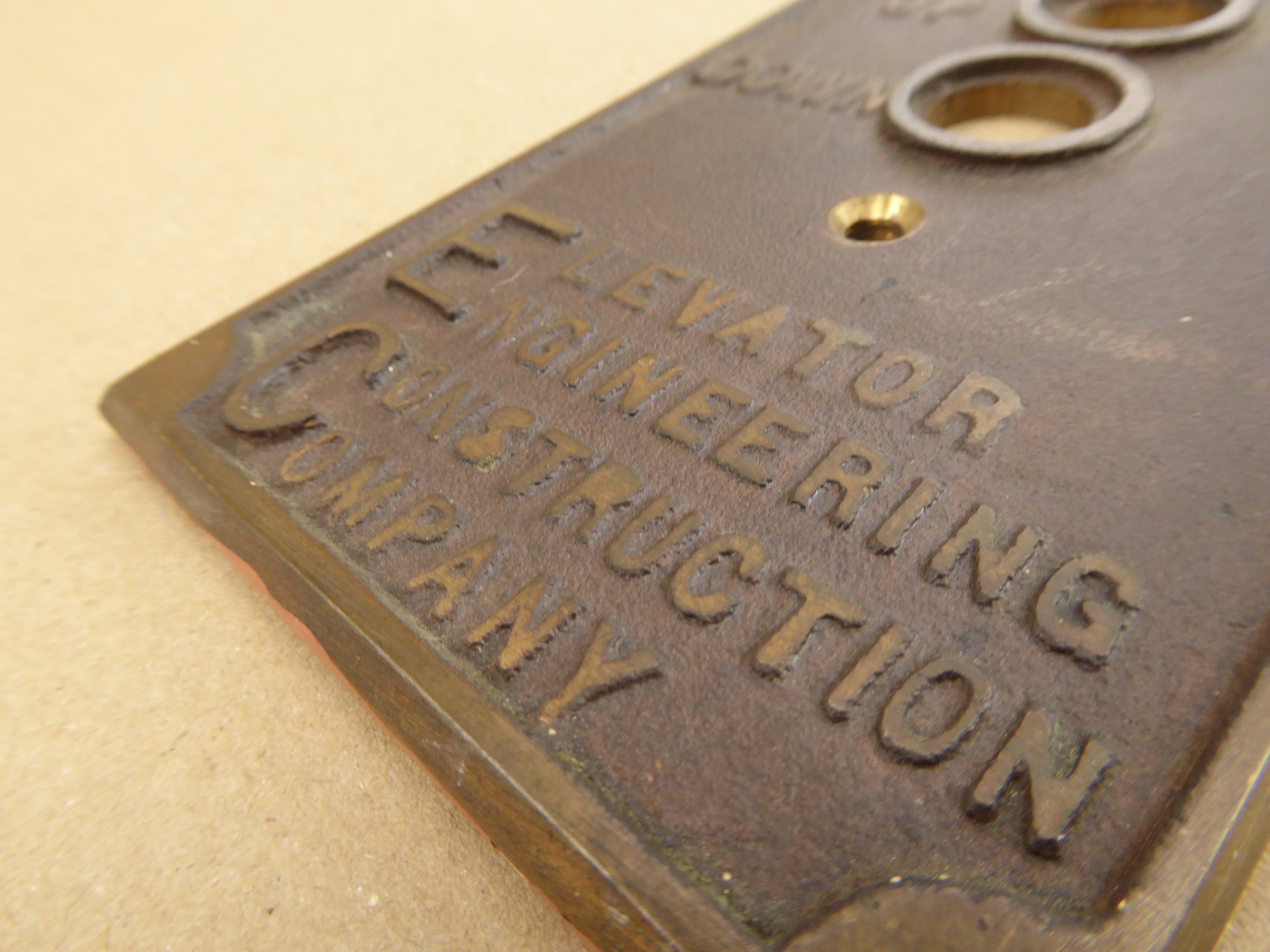 EXTREMELY RARE Early 1900's Cast Bronze Elevator Call Plaque - Button ...