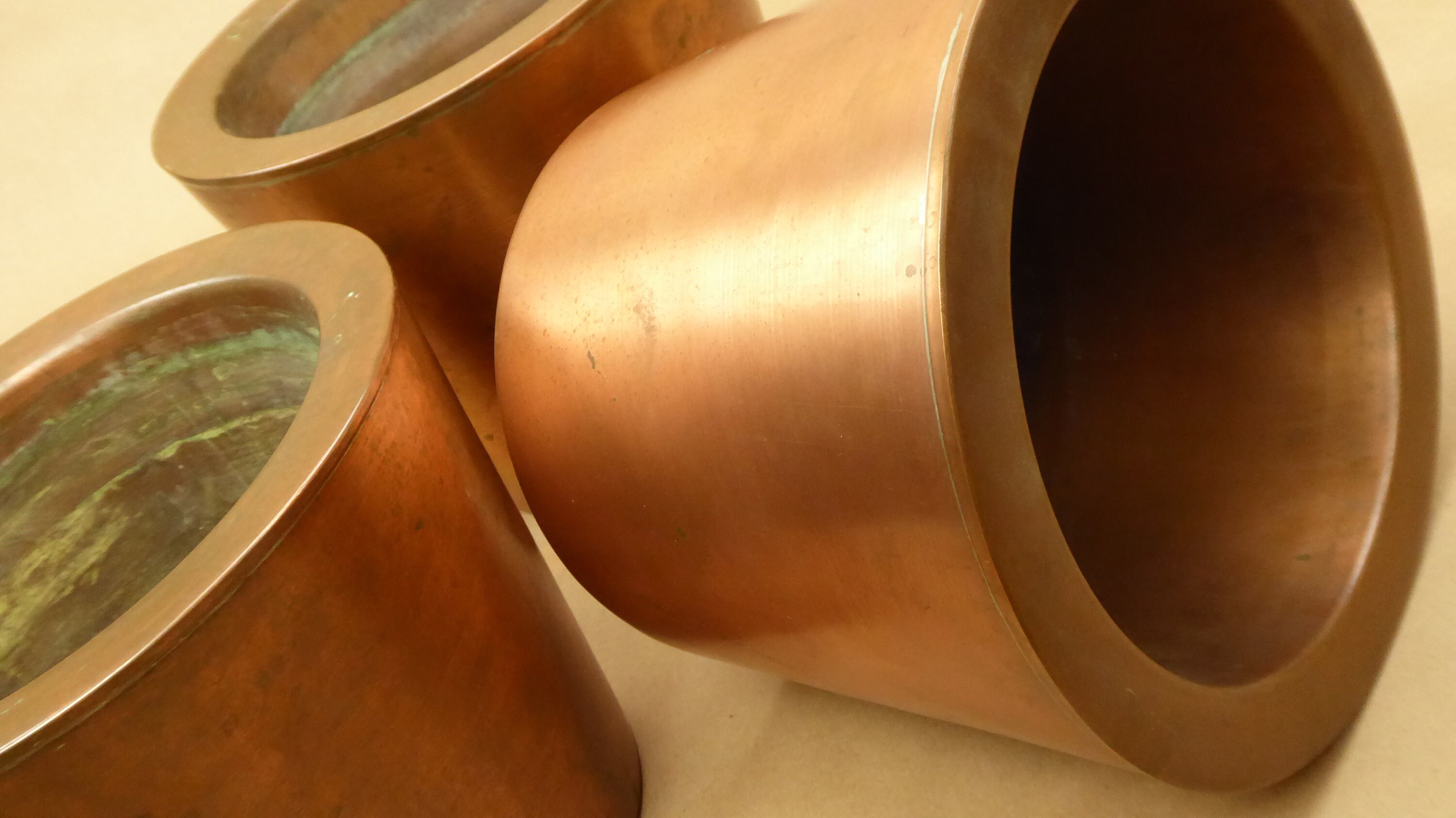 Smith & Hawken 12 Inch Round Copper Double Wall Pot Real Copper Patina ...