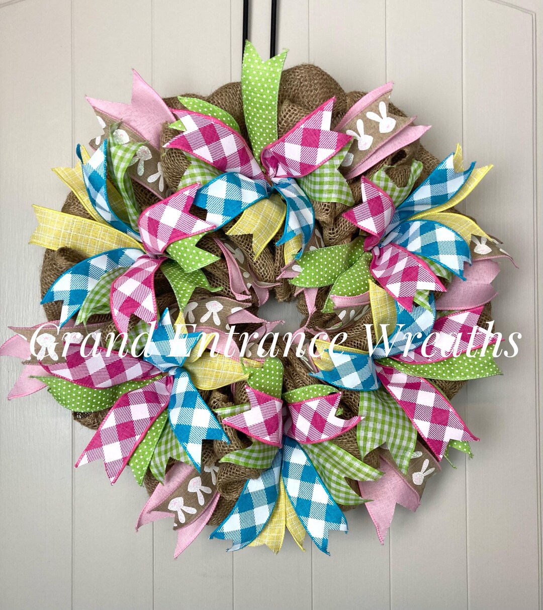 Easter Wreaths for Front Door, Burlap Wreaths, Farmhouse Easter Wreath ...