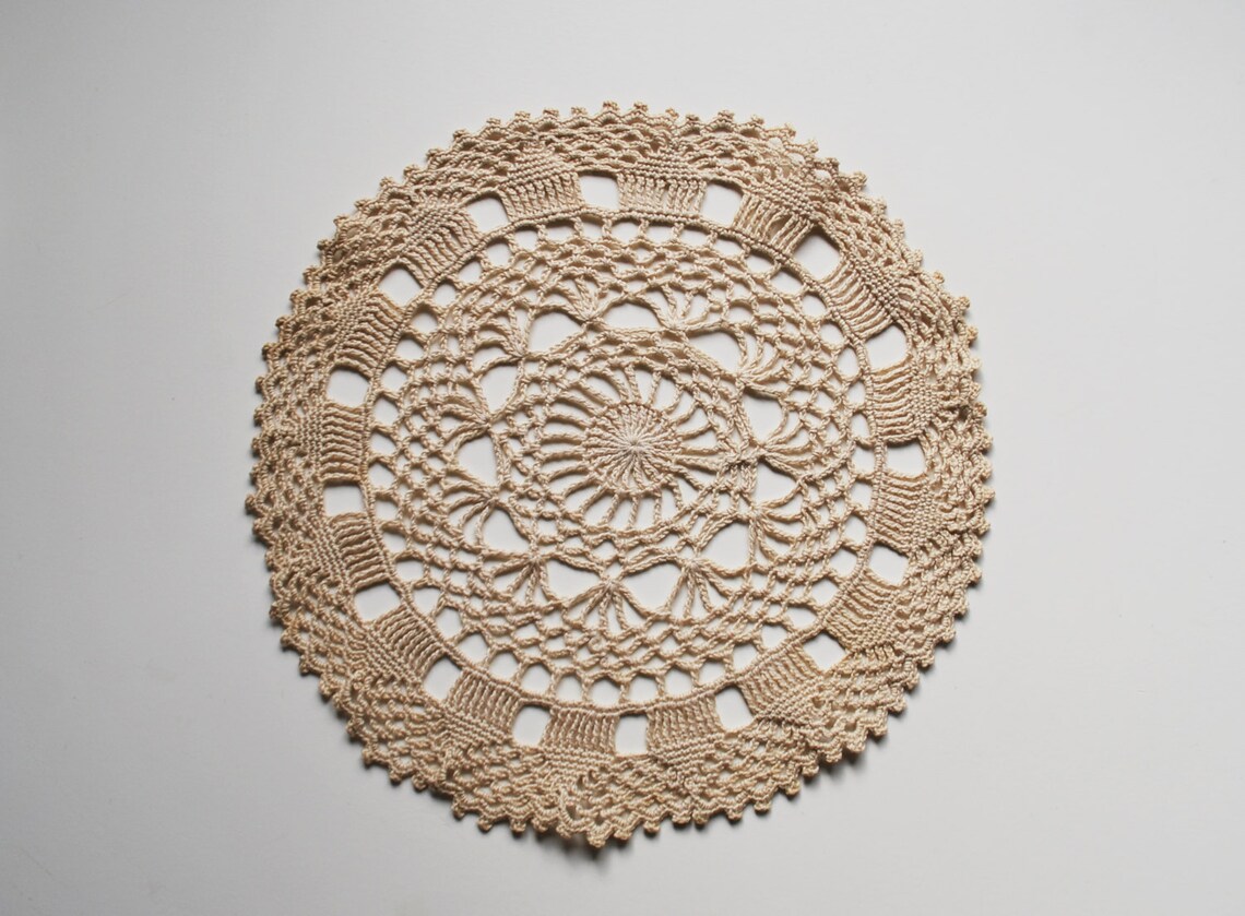Doily Crochet/ Handmade/ Round Doily/ Cream/ Small Doily/ Home Decor ...