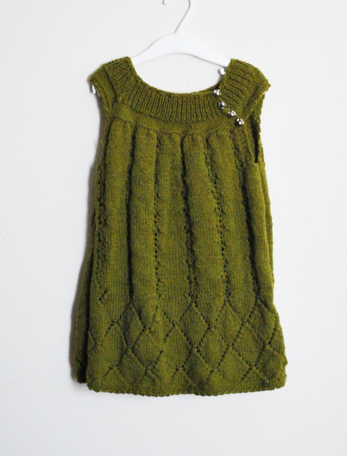Wool Dress Baby Girl/ Green/ Clothing Winter/ Handknitted/ Gift Ideas ...