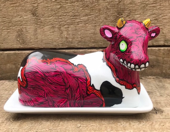 Zombie Cow Butter Dish Flayed Friesian Zombie Cow FREE | Etsy