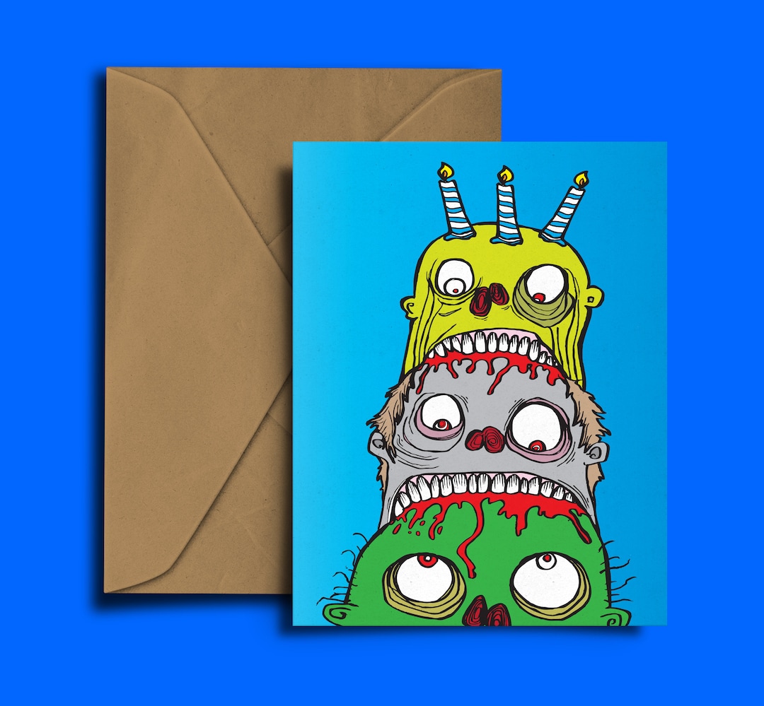 Zombie Cake Birthday Cake Card Zombie Cake Cake Congratulations ...