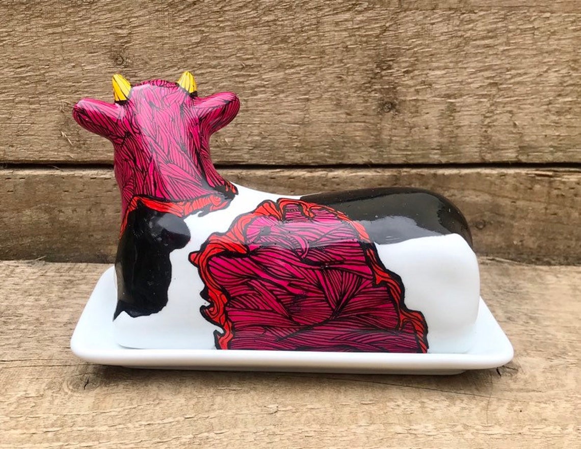 Zombie Cow Butter Dish - Flayed Friesian - Zombie Cow - FREE UK POSTAGE ...