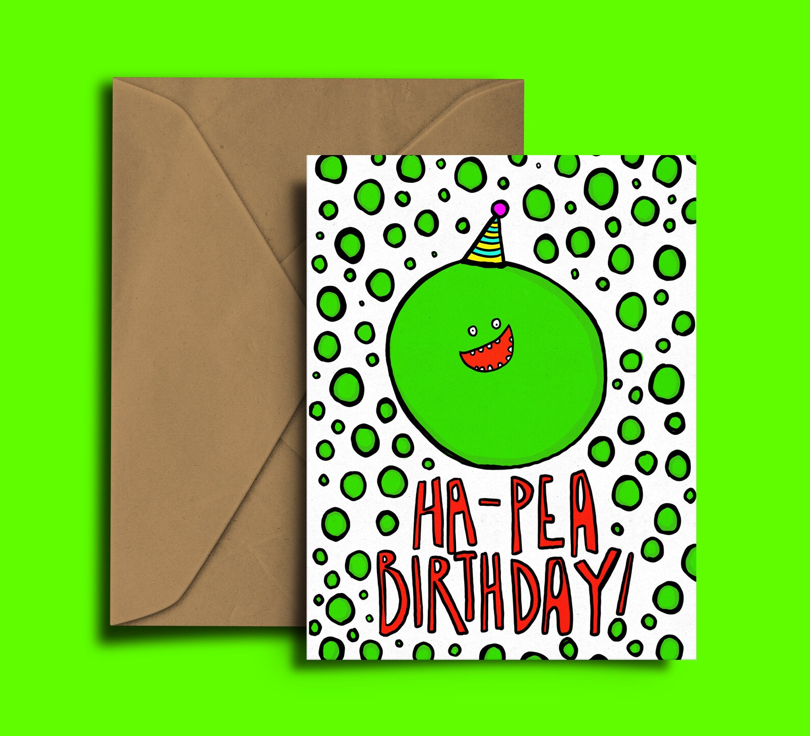 Ha Pea Birthday Birthday Card Pea Vegetable Colourful - Etsy