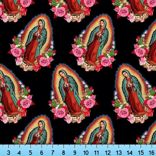 Virgin Mary Fabric Our Lady of Guadalupe Pattern by the Yard - Etsy