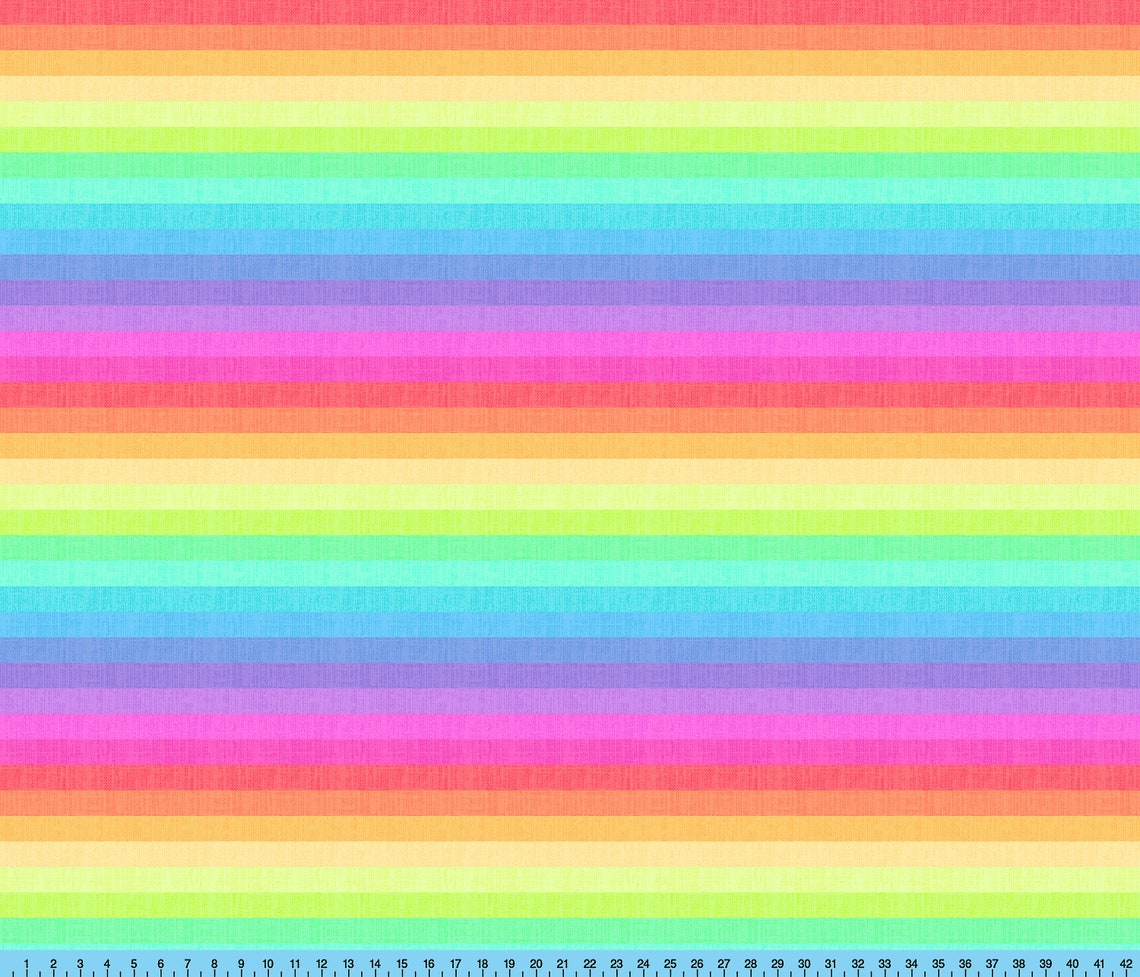 Rainbow Stripes Fabric Pattern Printed by the Yard Half Yard - Etsy