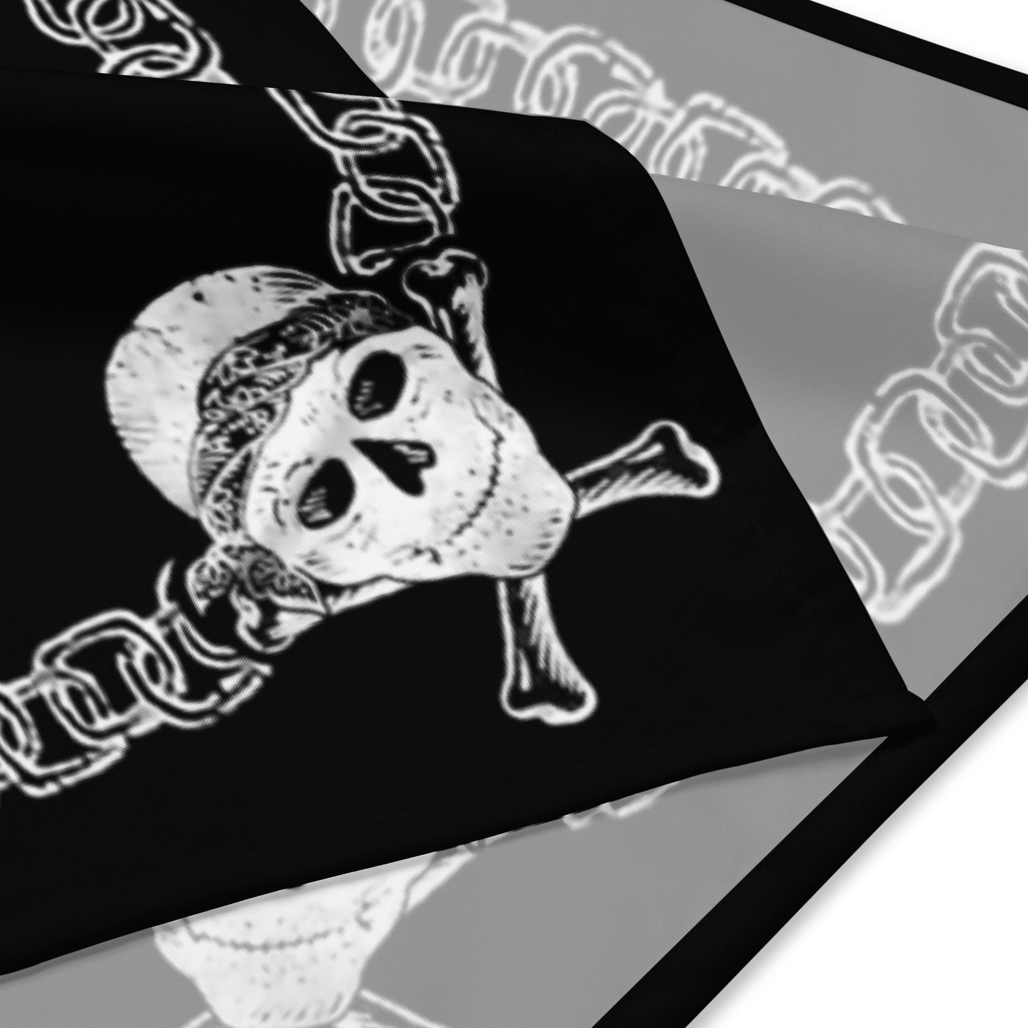 Skull and Chains Black Bandana Cosplay Costume Scarf or - Etsy