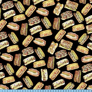 Shucos Hot Dog Fabric Print, Street Food Novelty Design Printed by the ...