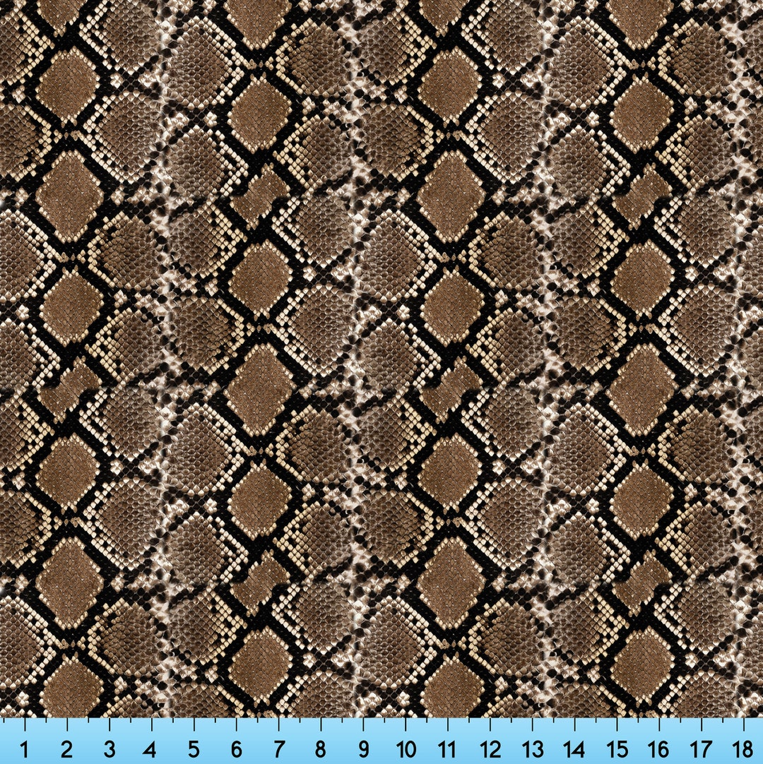 Snakeskin Fabric Pattern Print by the Yard, Half Yard and Fat Quarter ...