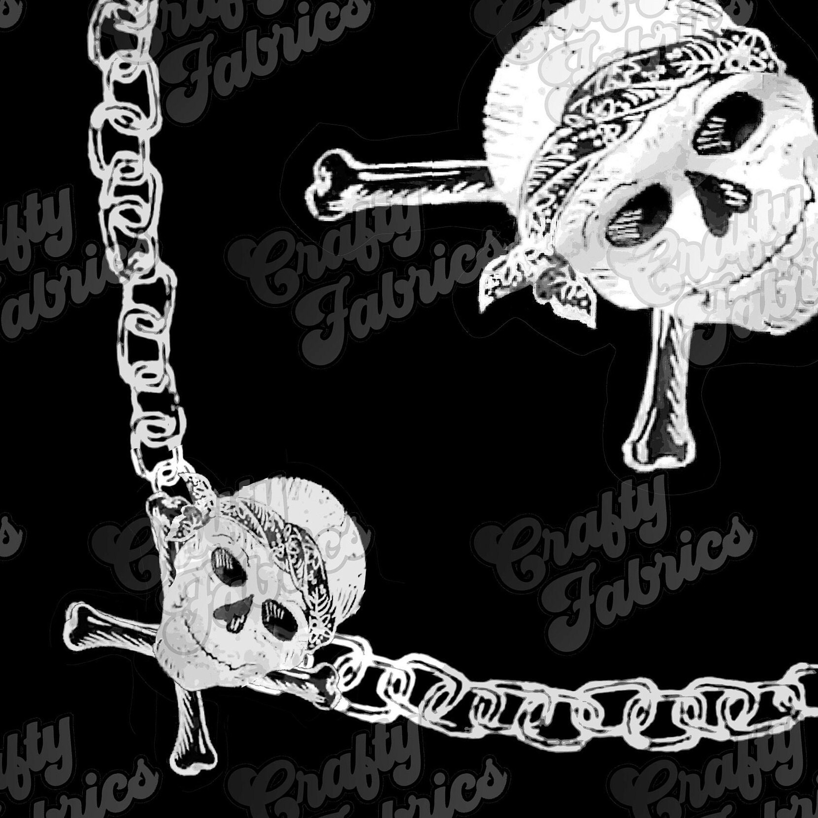 Skull and Chains Black Bandana Cosplay Costume Scarf or - Etsy