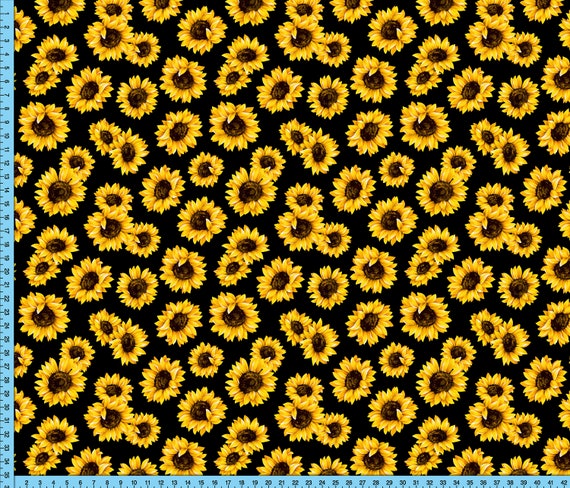 Jewelry & Beauty yardage 1994 fabric Large print sunflower heavy cotton ...