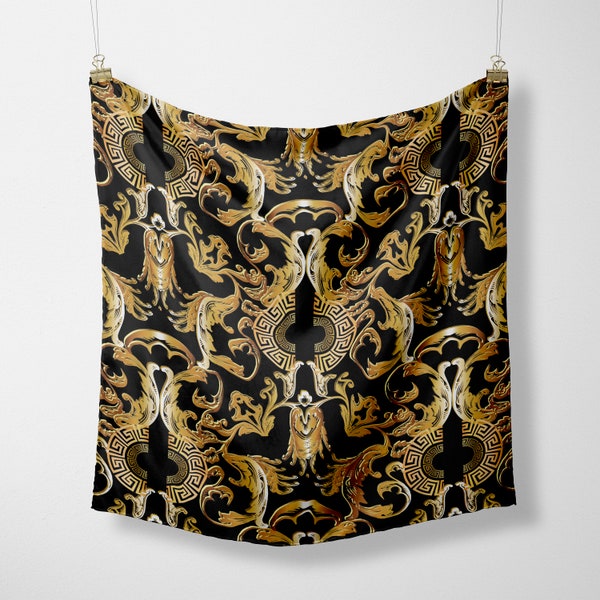 Black and Gold Scarf - Etsy