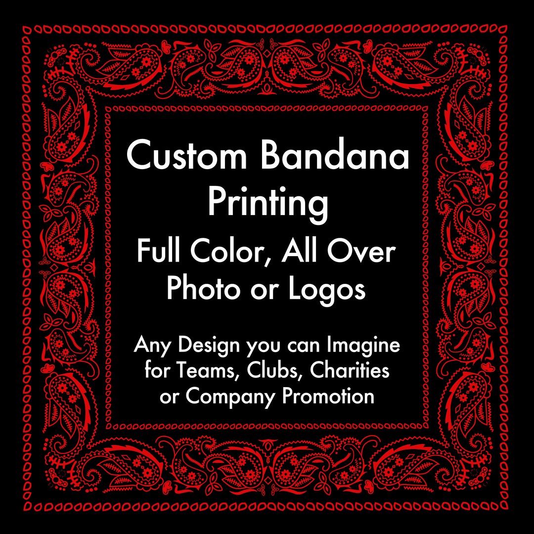 Custom Printed Bandanas, Personalized Full Color Scarves With Your ...
