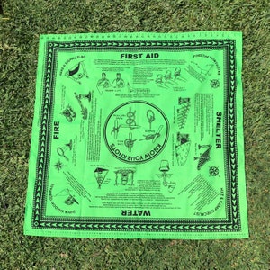 Wilderness Survival Tips Bandana for Hiking Camping and - Etsy