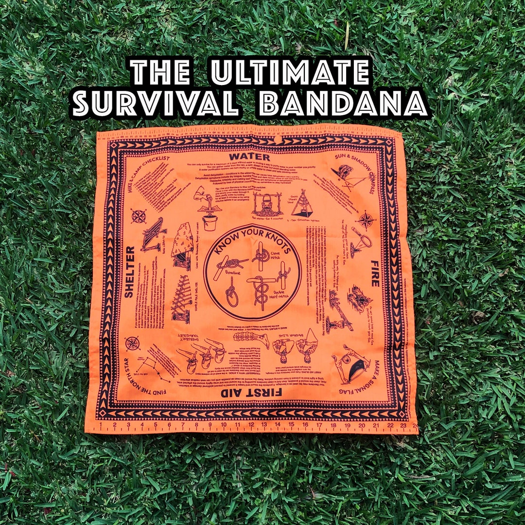 Wilderness Survival Tips Bandana for Hiking, Camping and Outdoor ...