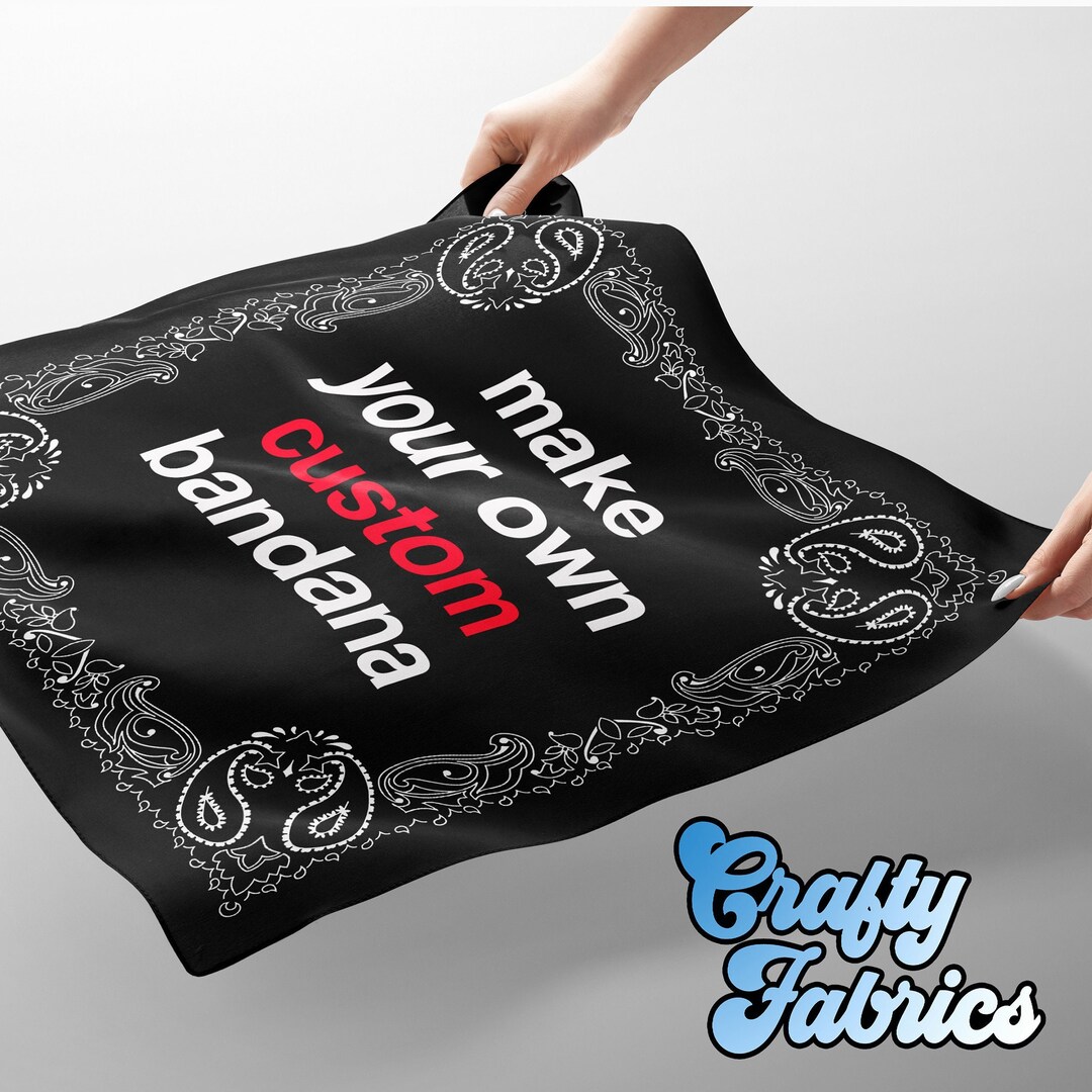 Custom Bandana Printing of Your Design, Personalized Head Wrap, Scarf ...