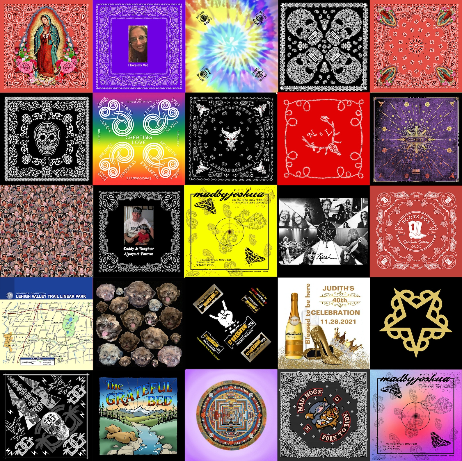 Custom Printed Bandana With Your Image Personalized Head - Etsy