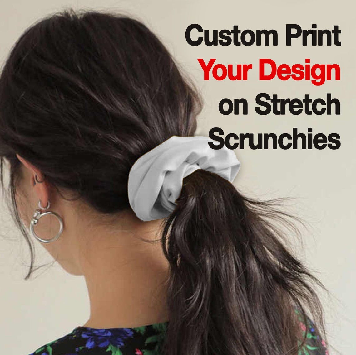 Custom Printed Scrunchies Your Logo or Design on Stretch - Etsy