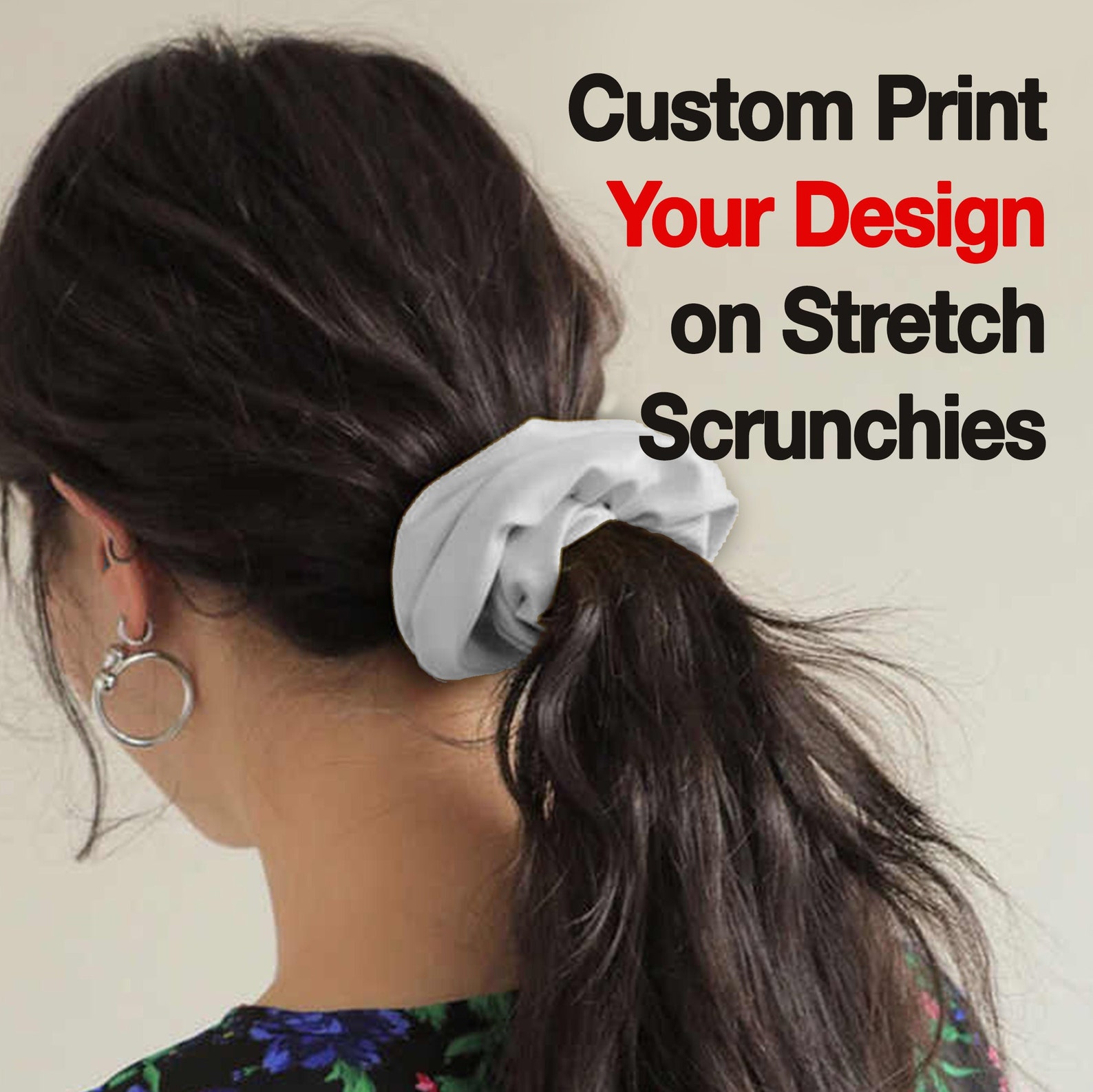 Custom Printed Scrunchies Your Logo or Design on Stretch - Etsy