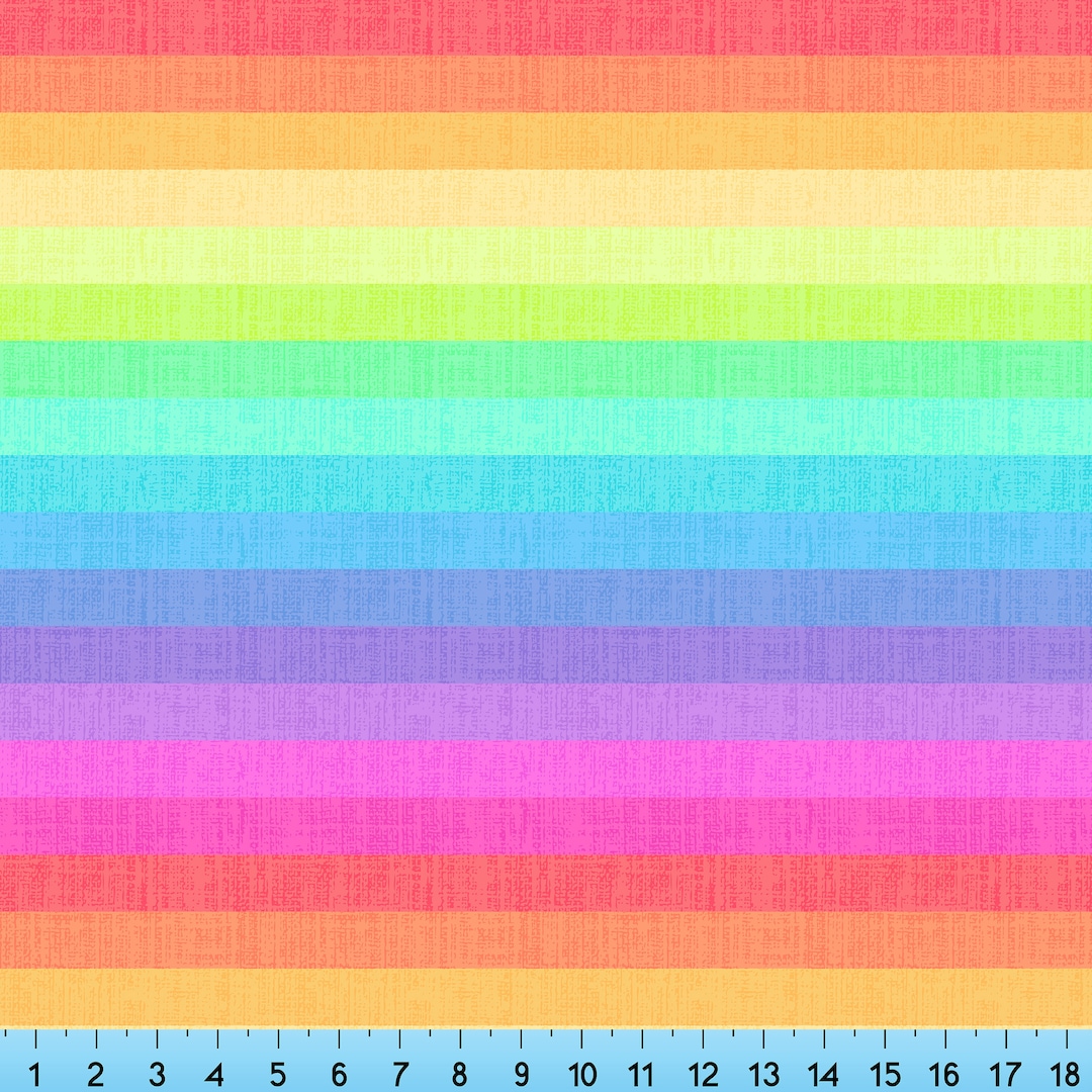 Rainbow Stripes Fabric Pattern Printed by the Yard, Half Yard and Fat ...