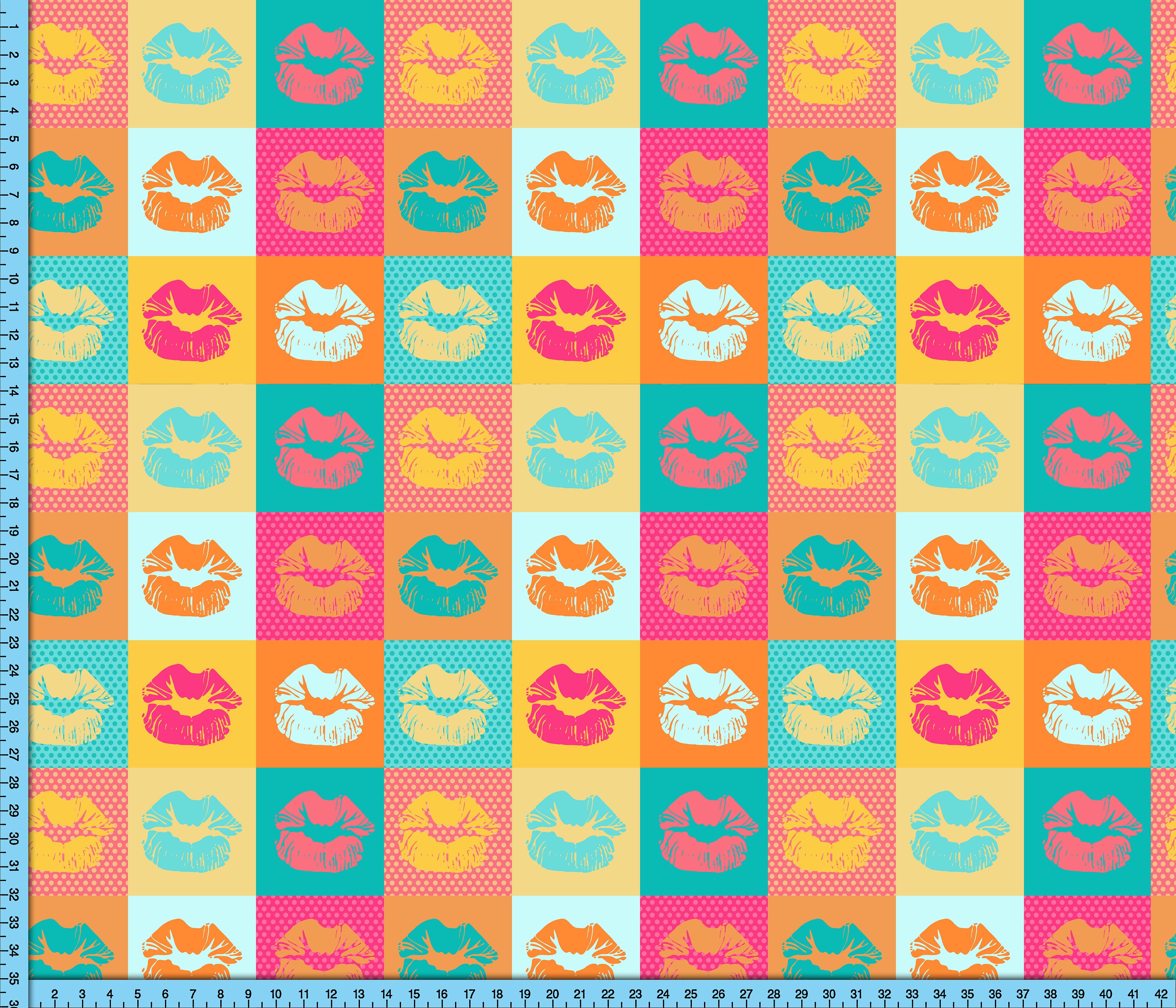 Pop Art Lips Fabric By The Yard Pastel Fashion Colors Mouth | Etsy