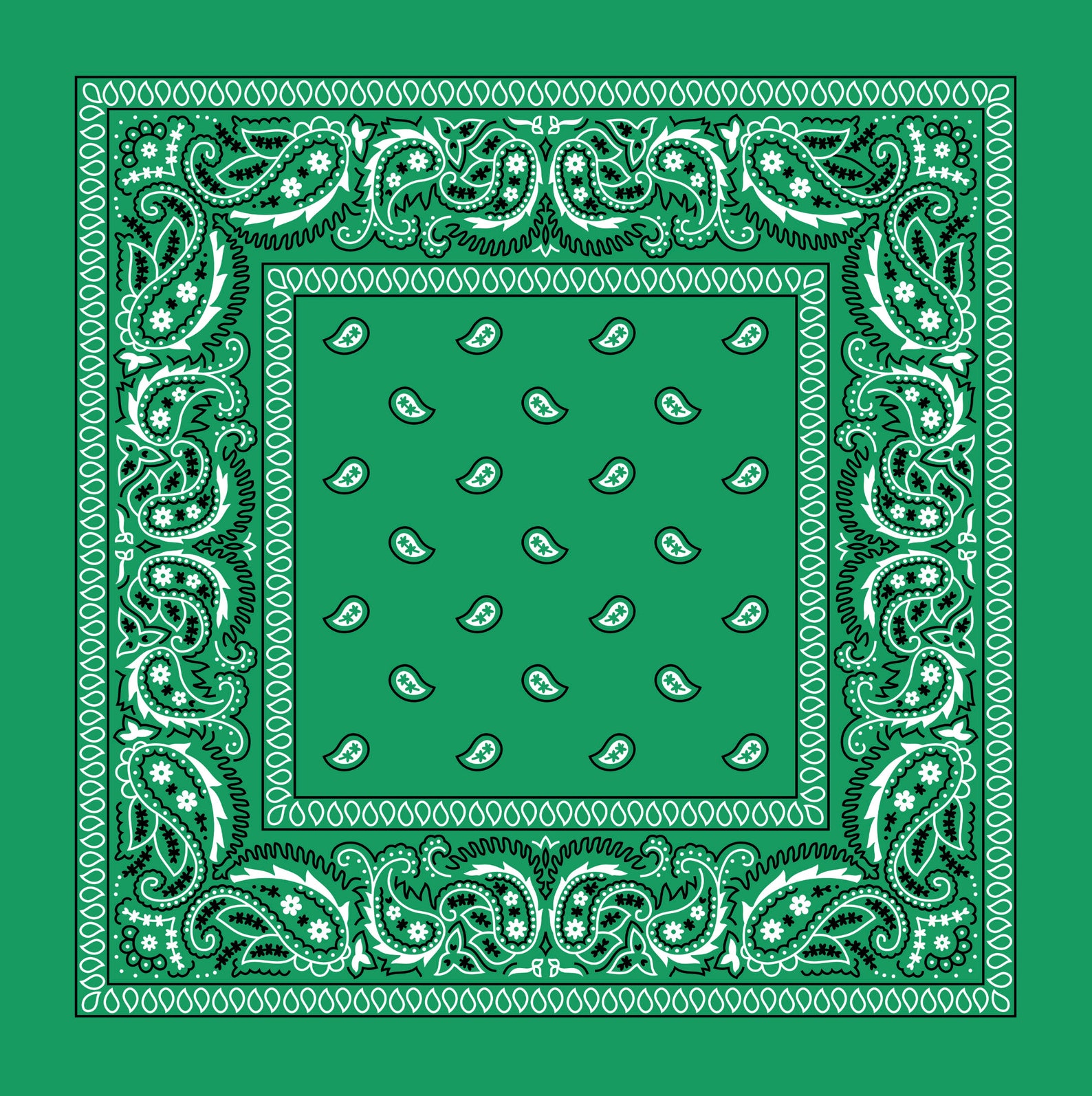 Green Paisley Bandana Traditional Pattern Head Wrap or Hair - Etsy