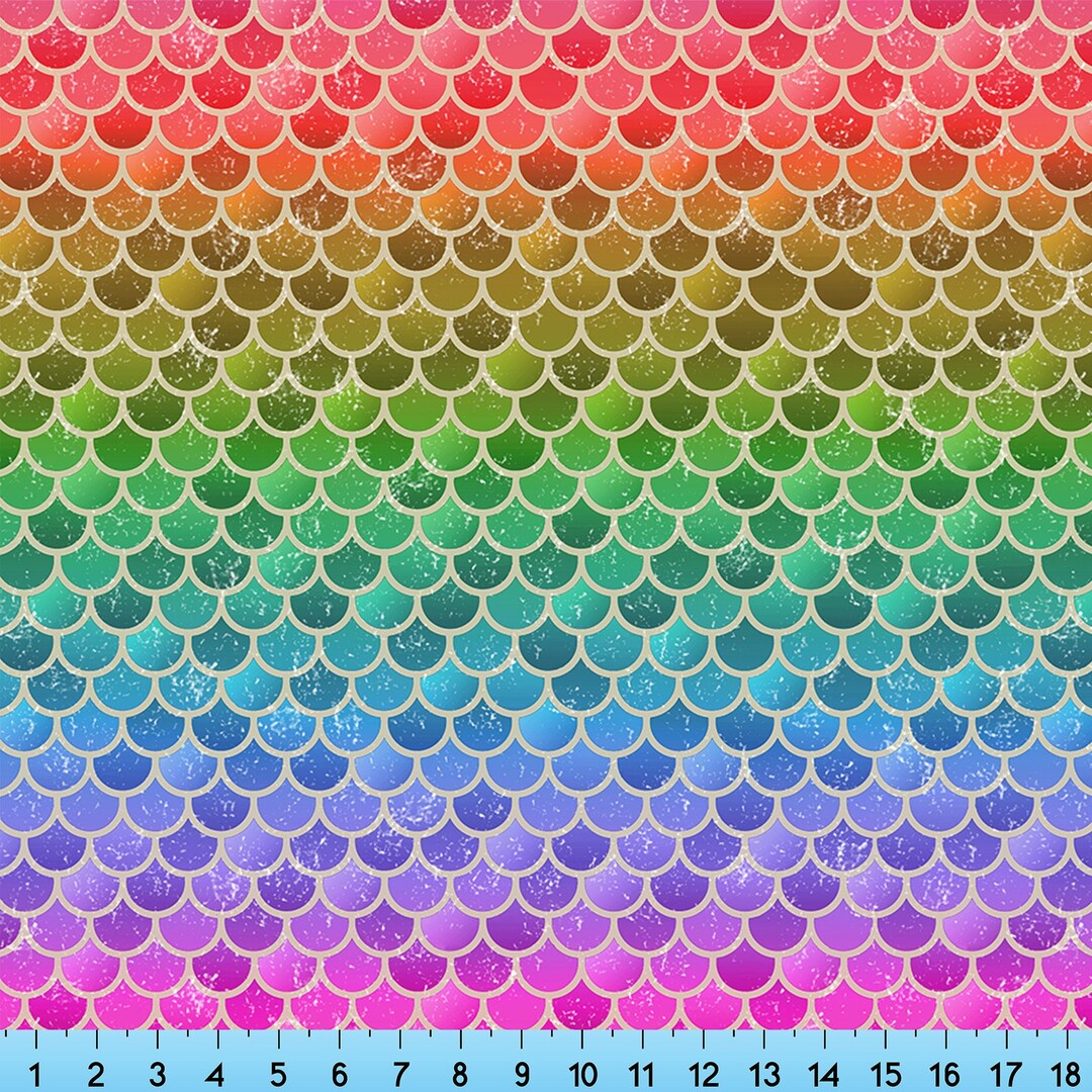 Rainbow Mermaid Scales Fabric by the Yard, Half Yard and Fat Quarter - Etsy