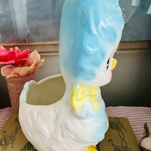 Vintage Relpo Japan Ceramic Bluebird Blue Bird Girl With Pigtails Baby ...