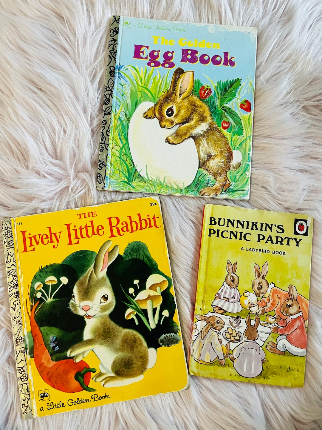 Vintage Books About Bunny Rabbits - Little Golden Books Lot - Beautiful ...
