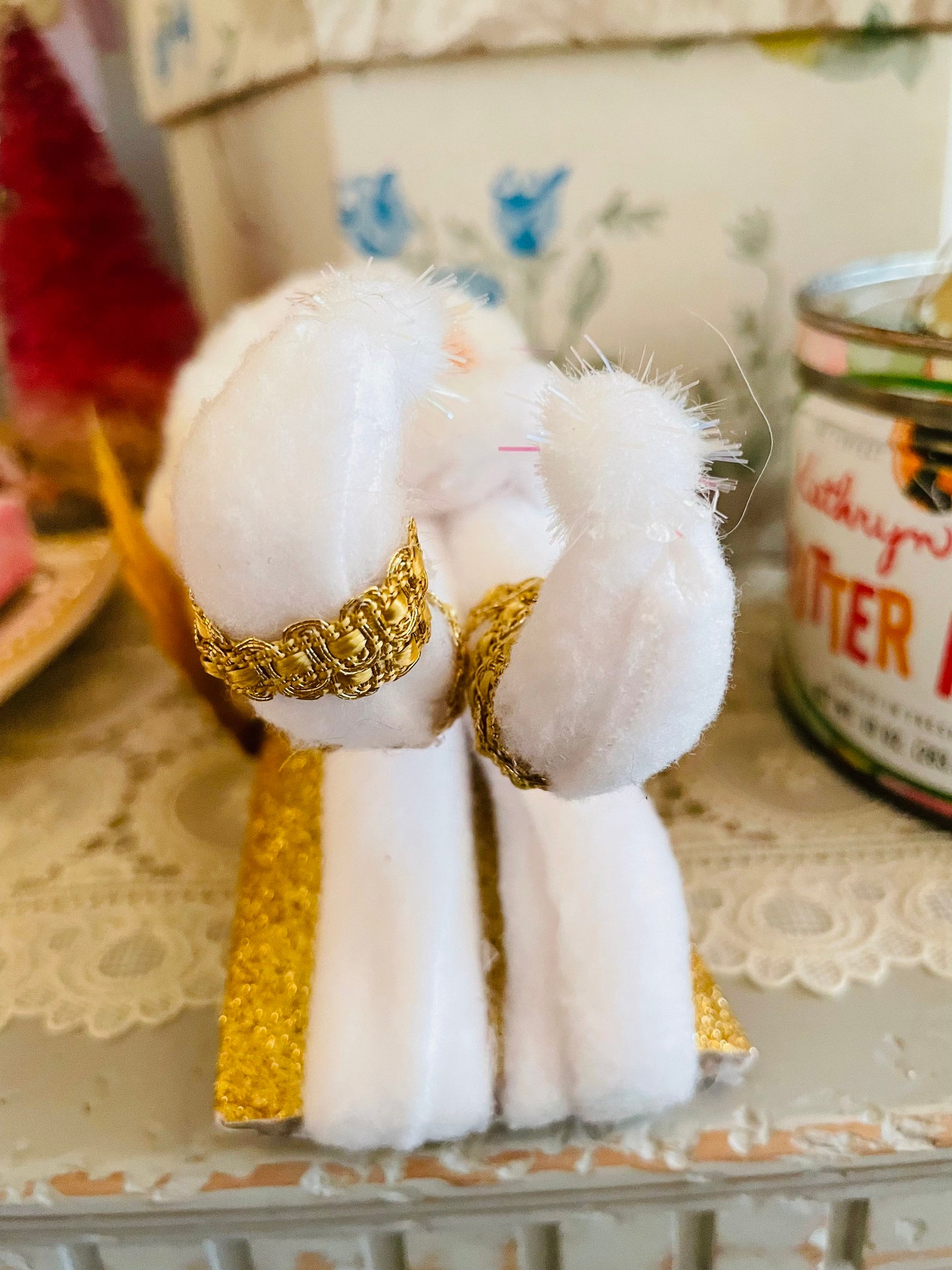 Vintage Face Kitsch Closed Eye Angel With Wings Knee Hugger - Etsy