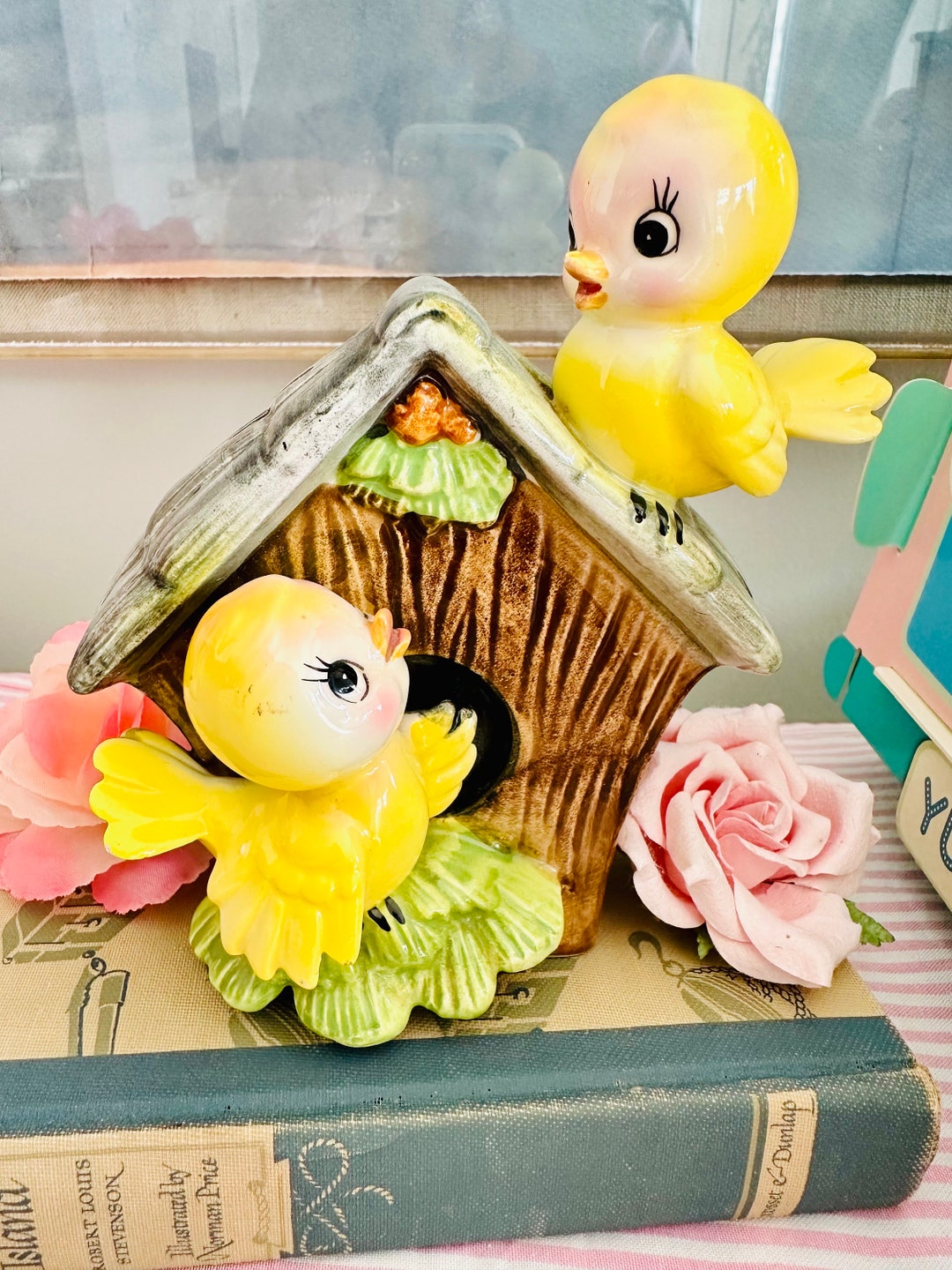 Vintage Norcrest Japan Ceramic Bluebird Blue Yellow Birds Figurines ...