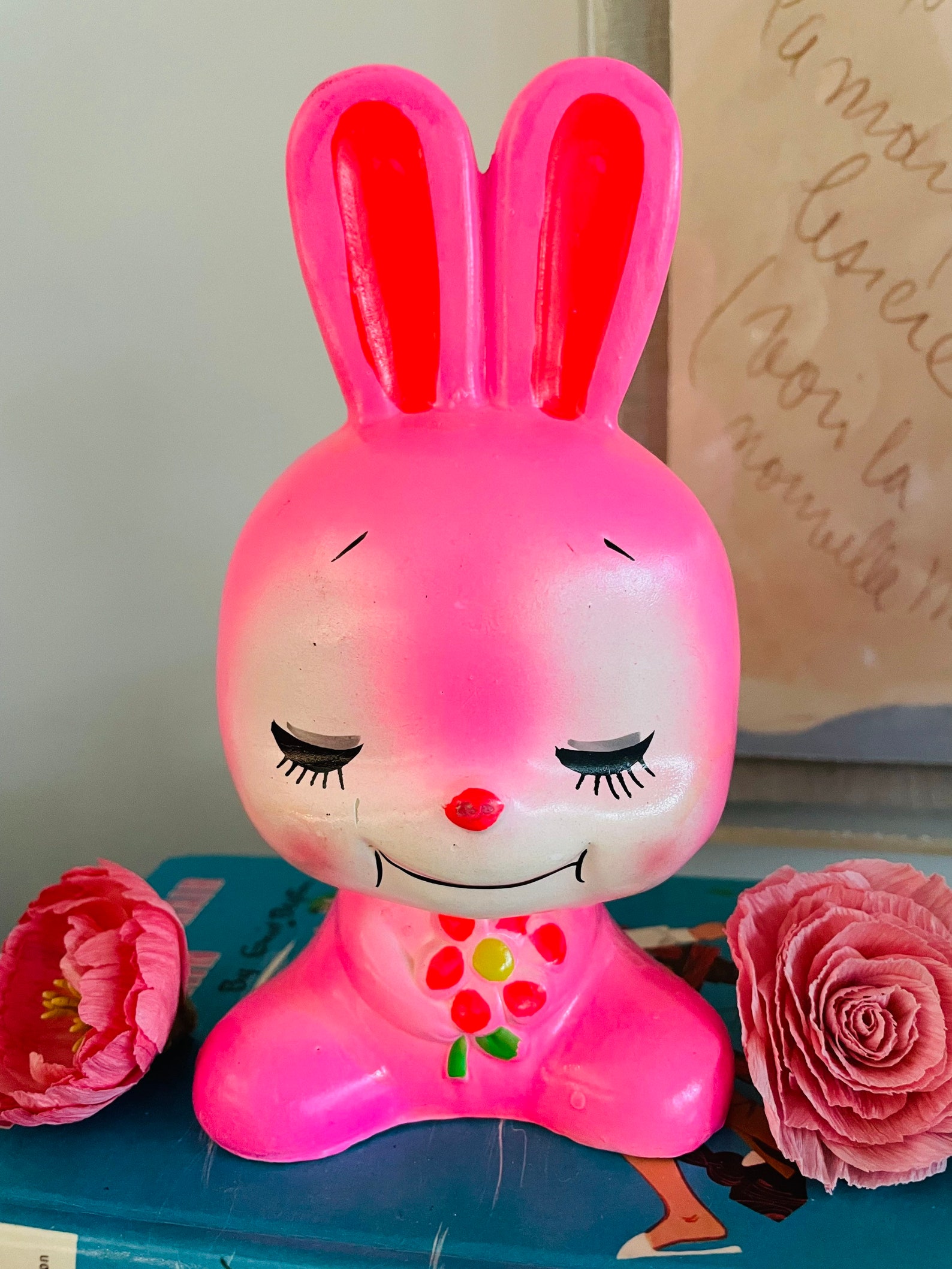 Vintage Kitsch Japan Neon Pink Rune Naito Style Bunny Rabbit - Etsy
