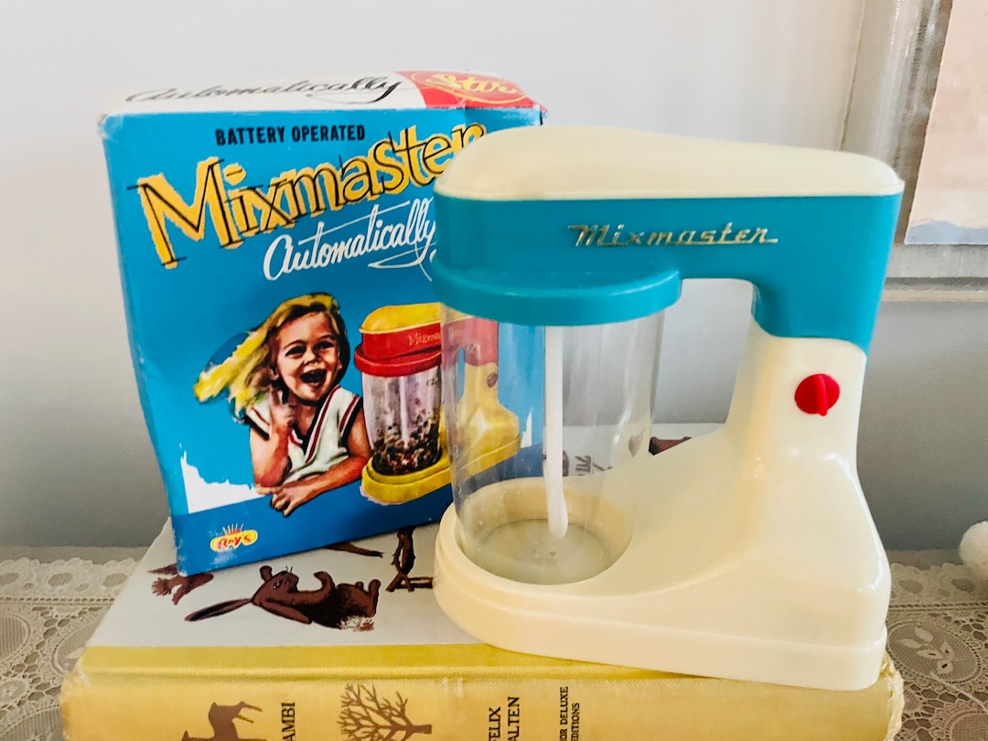 Kitsch Vintage Mixmaster Kitchen Turquoise Blue Mixer Toy Battery ...