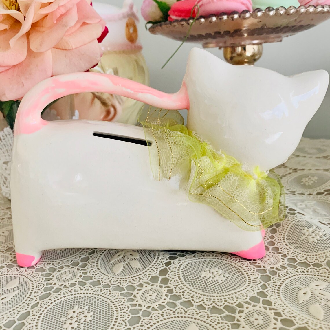 Vintage Japan Kitsch Ceramic Pink Eyelash Kitty Siamese Cat - Etsy