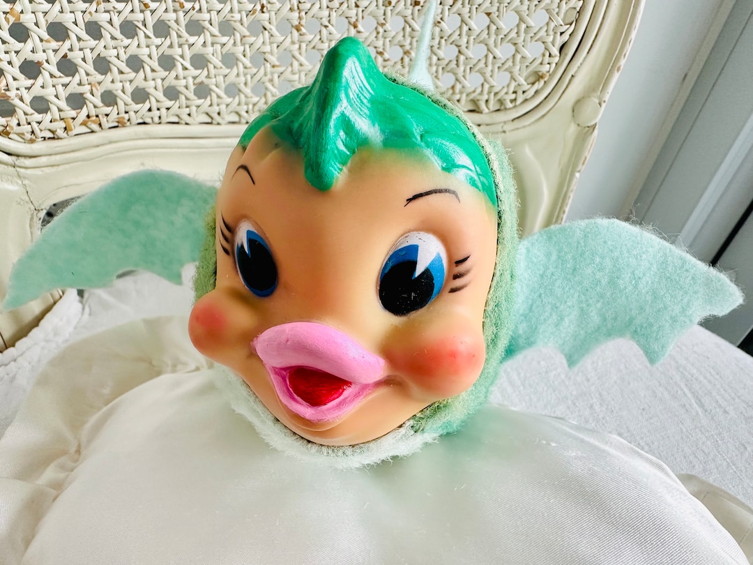 Vintage Rushton Rubber Face Green Fish Plush Toy Doll - ULTRA RARE - Etsy