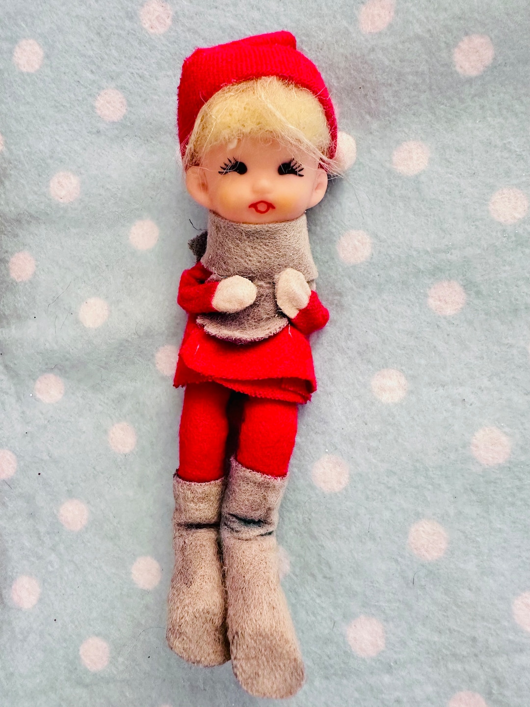 Vintage Japan Smiling Pixie Elf Christmas Ornament Decoration - Made in ...