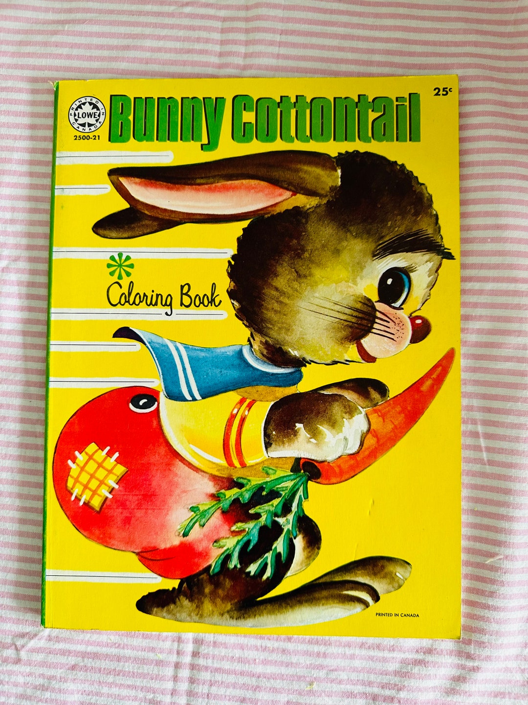 Vintage Bunny Cottontail Children's Colouring Book by Lowe - RARE - Etsy