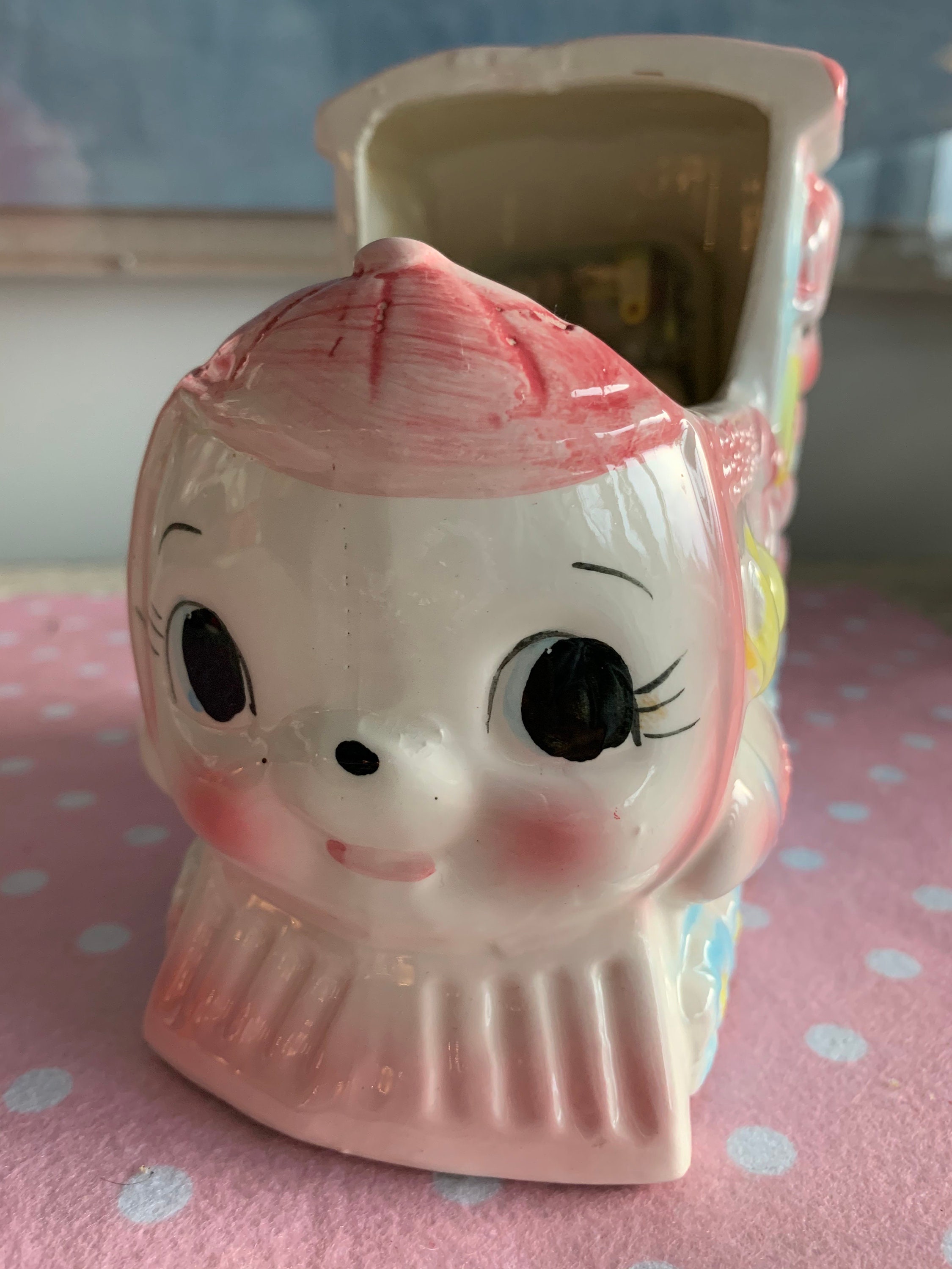 Vintage Kitsch Japan Ceramic Bird Pink Train Dish Planter Vase | Etsy