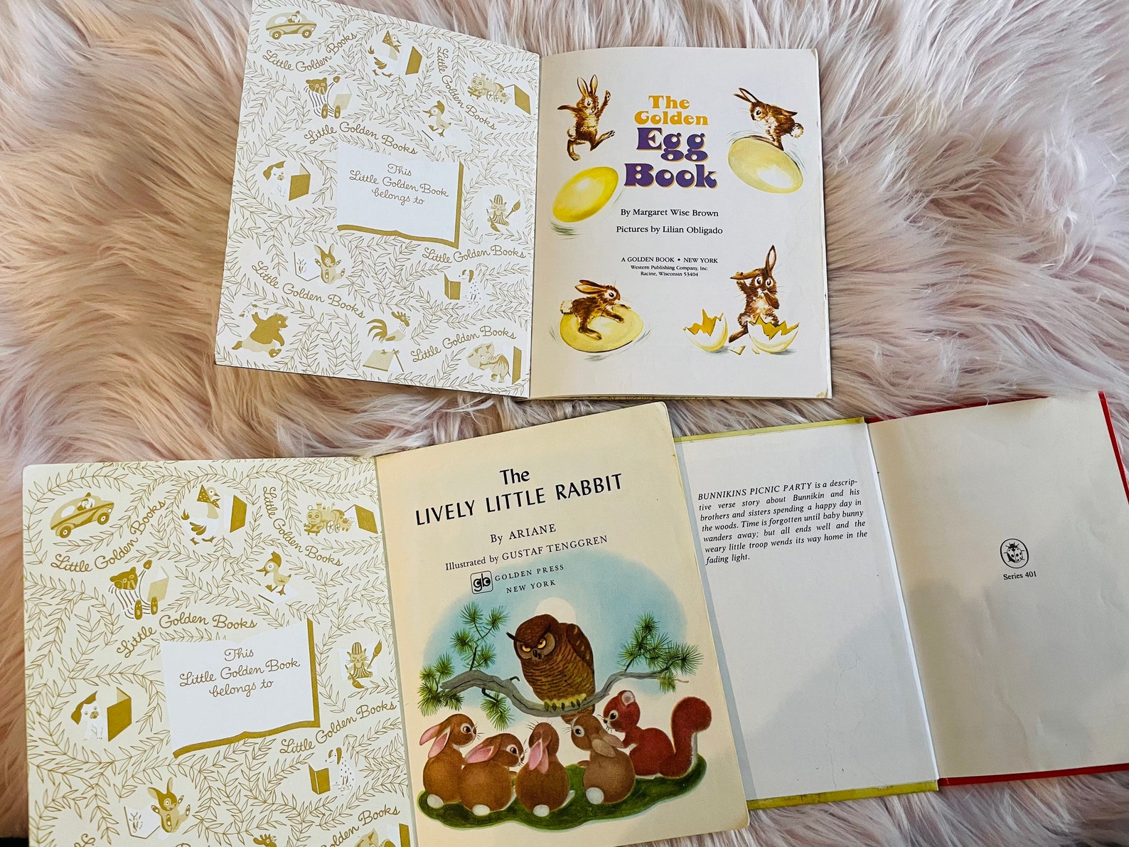 Vintage Books About Bunny Rabbits - Little Golden Books Lot - Beautiful ...