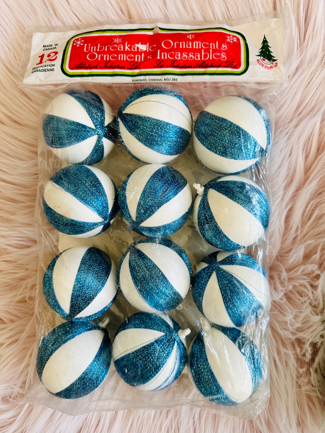 Vintage Beautiful Kitsch Satin Ball Christmas Candy Mints Ornaments 3 ...