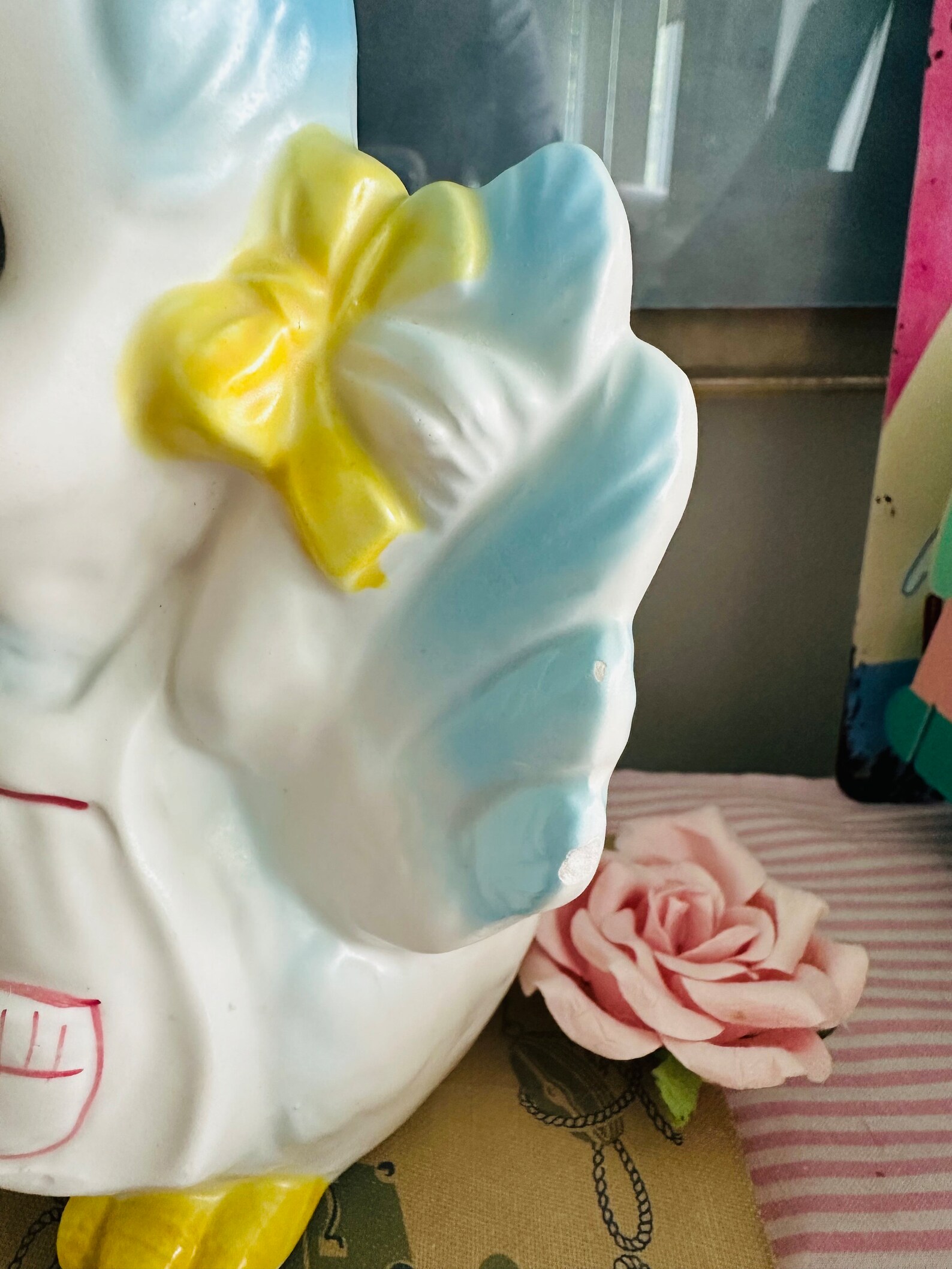Vintage Relpo Japan Ceramic Bluebird Blue Bird Girl With Pigtails Baby ...