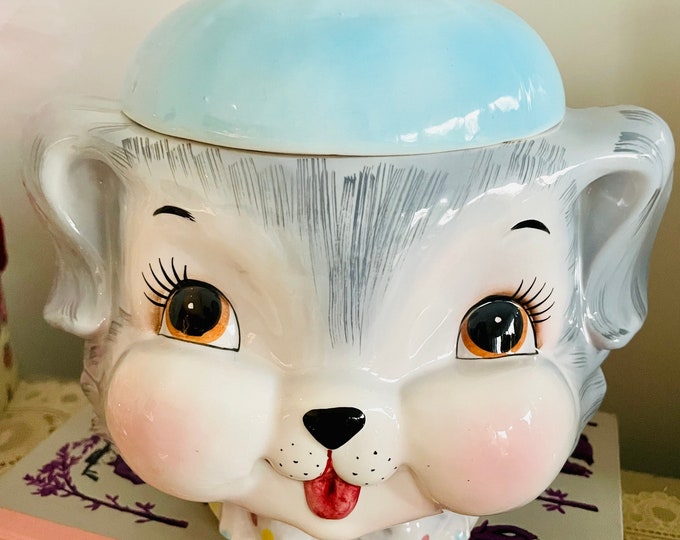 Vintage ESD Lefton Kitsch Ceramic Puppy Pal Dog Cookie Jar Mid Century ...
