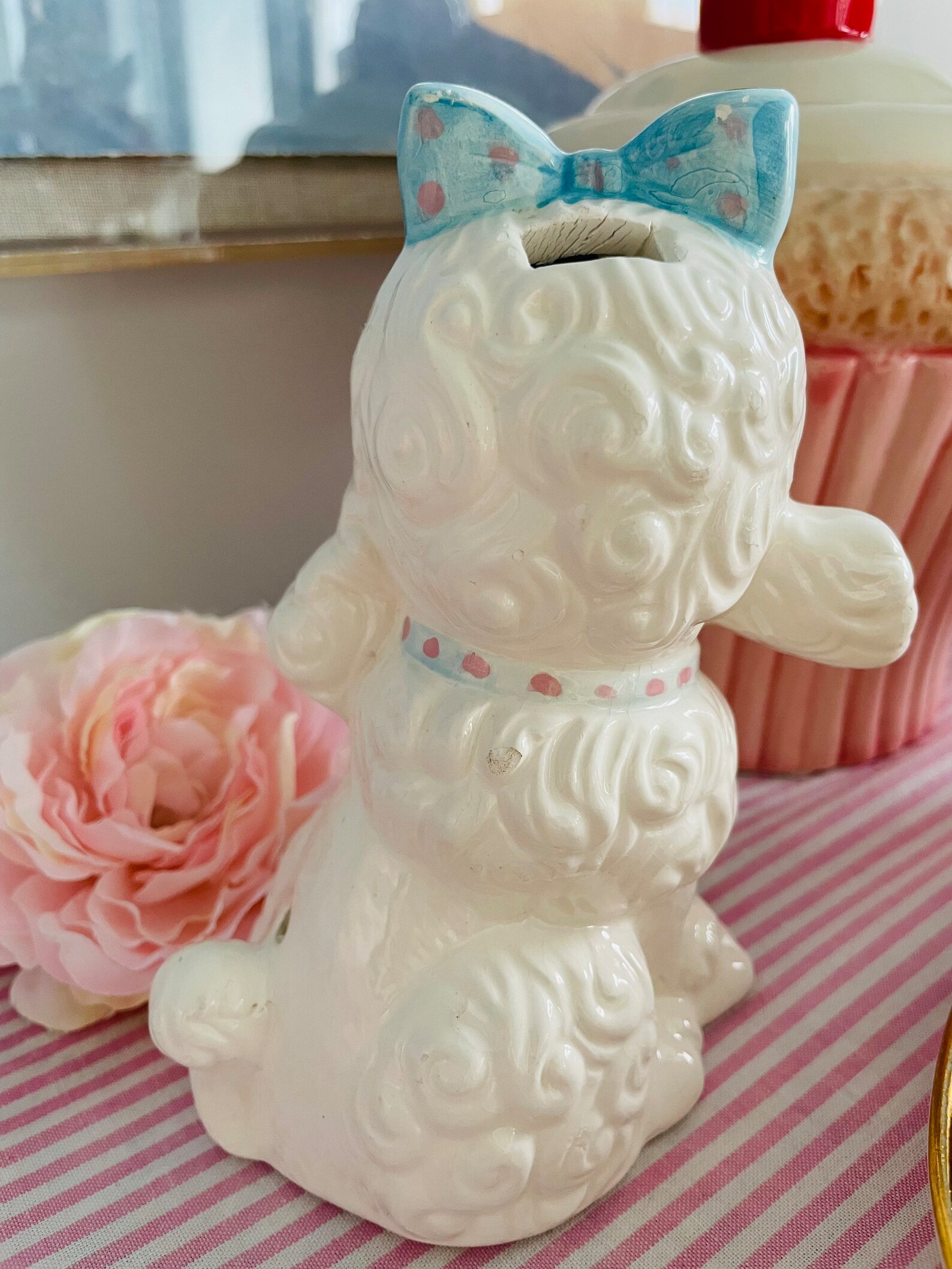 Vintage Kitsch Japan Ceramic Poodle Puppy Dog With Bowtie - Etsy