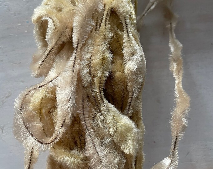 Vintage Bumpy Chenille Fuzzy Wire Stem in Golden Yellow Champagne Color ...
